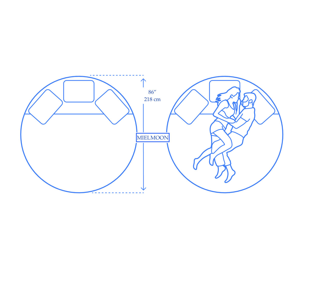 MIELMOON Lofty 9" Round Mattress for an Entertainment Room High-Density Foam High-Performance ...